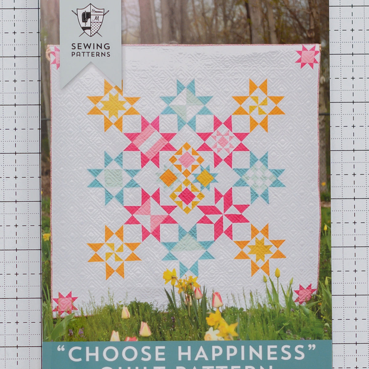 Choose Happiness Quilt Pattern | Printed Pattern – Polka Dot Chair ...