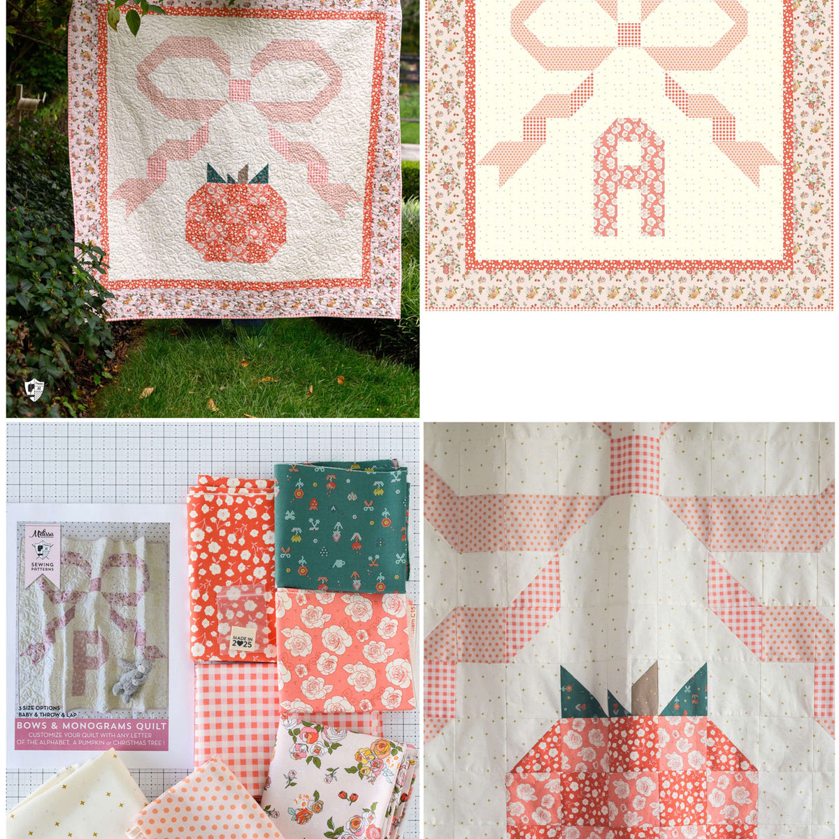 Bows and Monograms Quilt Kit; Includes Fabric and Pattern – Polka Dot ...