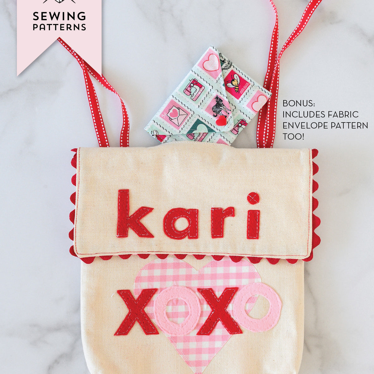 Valentine's Day Chair Backer Pouch & Fabric Envelope | Digital PDF Sew ...