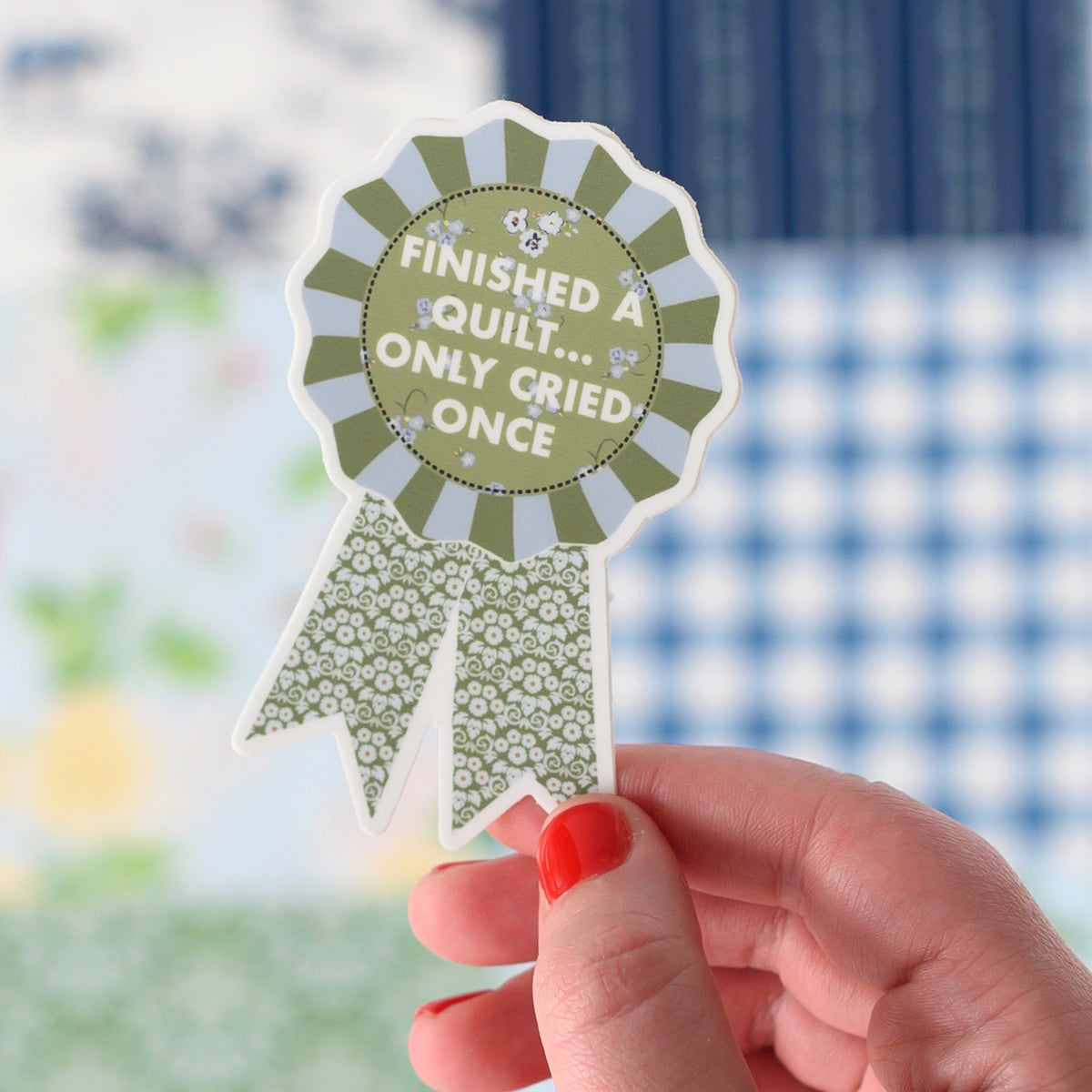 Quilting Prize Ribbon Sticker; Finished a Quilt – Polka Dot Chair ...