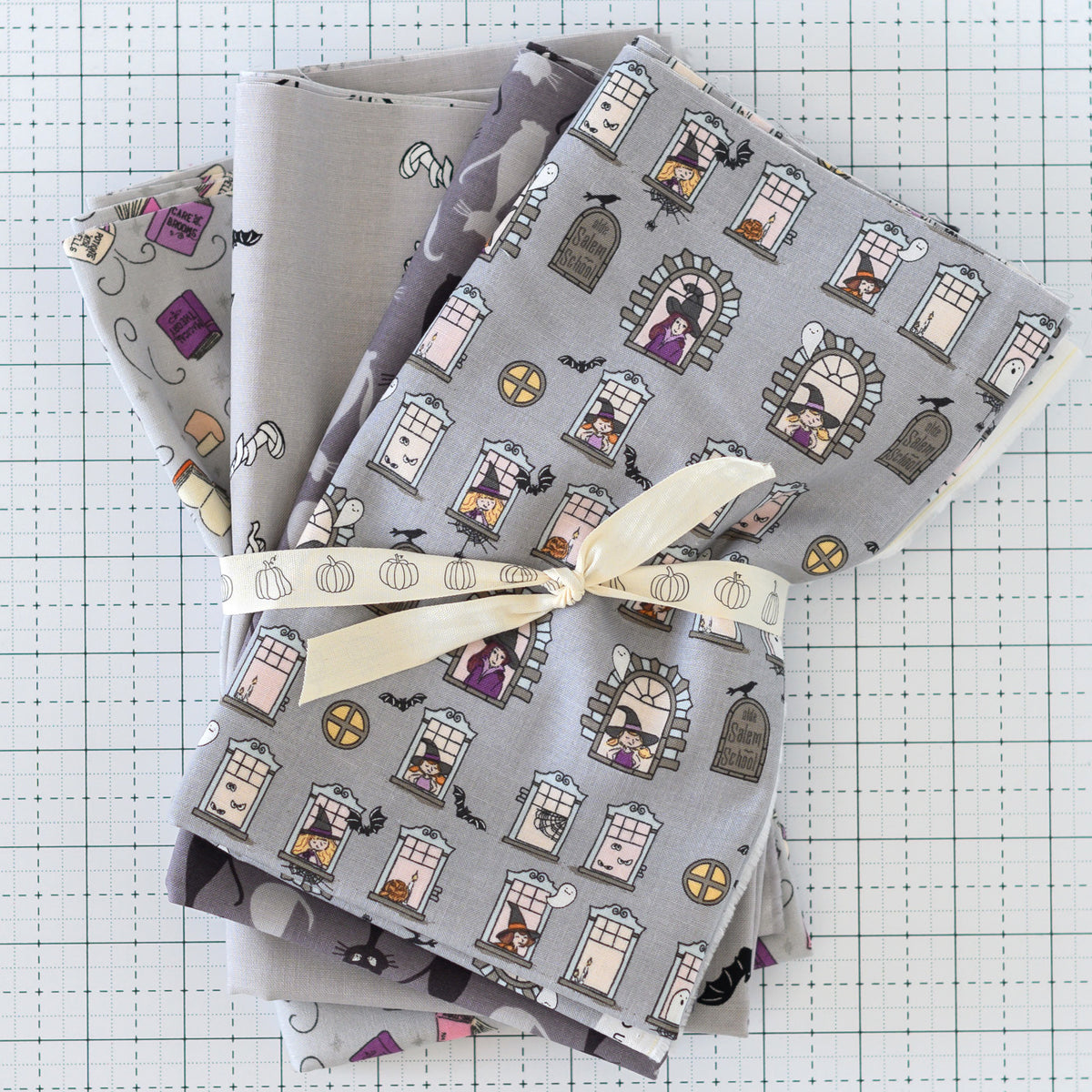 Gray Halloween Fabrics Bundle; Four Half Yard Cuts – Polka Dot Chair ...