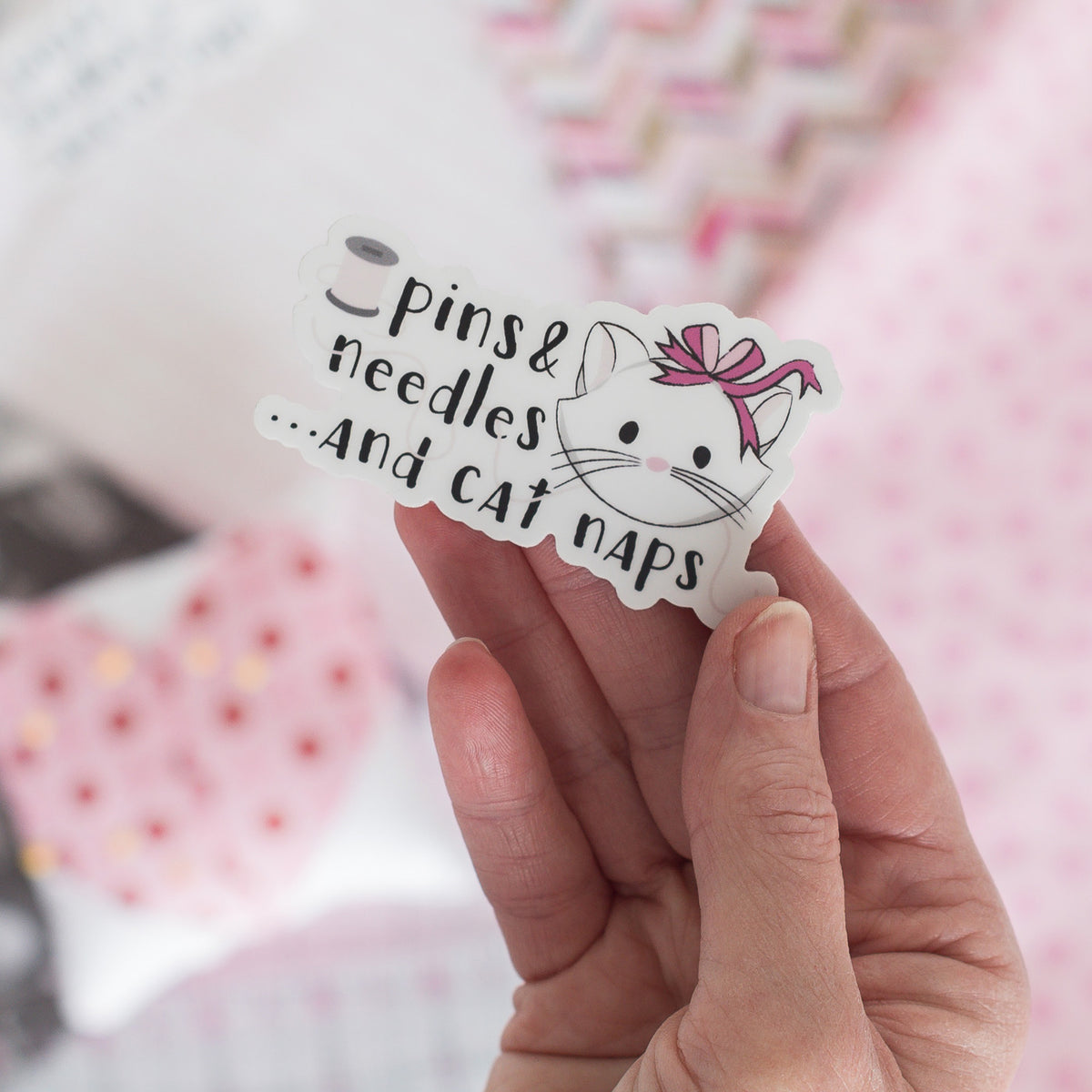 Pins & Needles & Cat Naps Sticker – Polka Dot Chair Patterns by Melissa ...