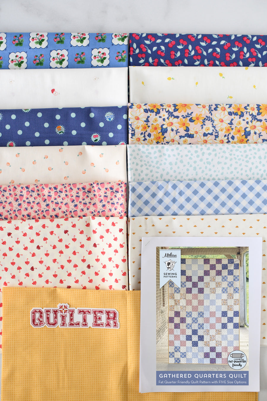 Gathered Quarters Summer Picnic Quilt Kit: Fabric, Quilt Pattern ...