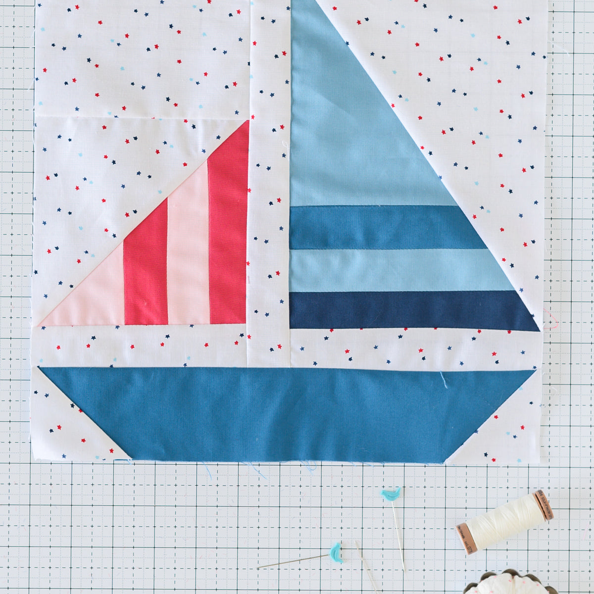Stripey Sails Quilt Block | Digital PDF Pattern – Polka Dot Chair ...